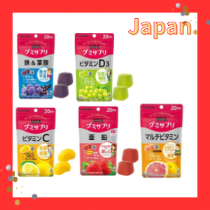 UHA Mikakuto Gummy Supplement/Iron & Folic Acid/Vitamin D3/Vitamin C/zinc/multivitamin/20 Day ...