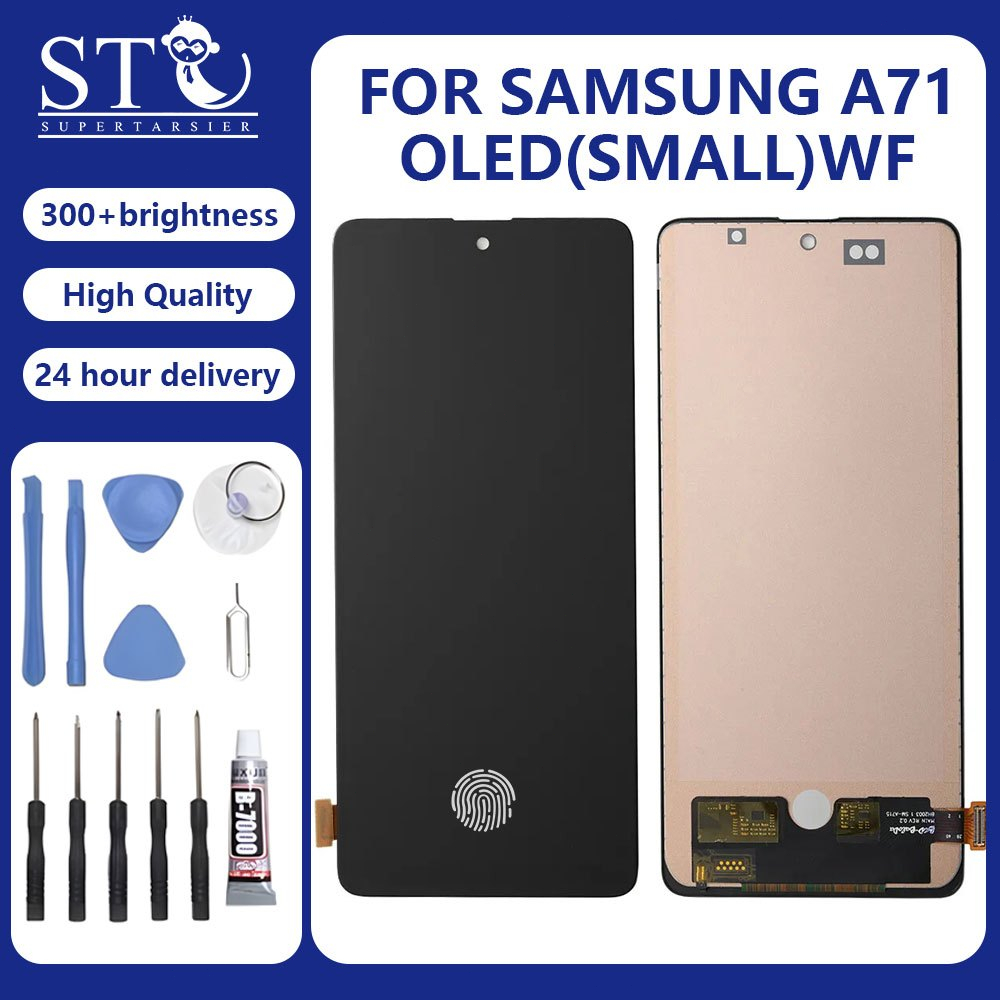 FOR SAMSUNG A71 A715 LCD Oled With fingerprint Digital Touch Display Frame Assembly Replacement ...