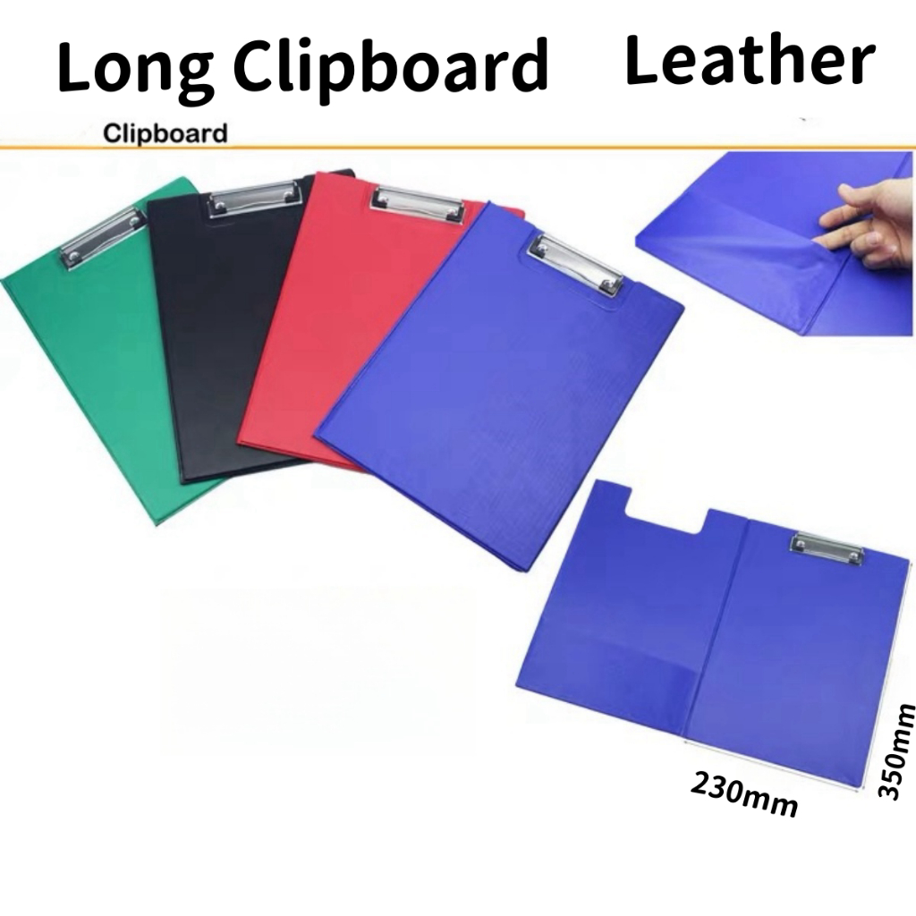 Leather Clipboard Long With Cover File Folder Bond Paper Foldable ...