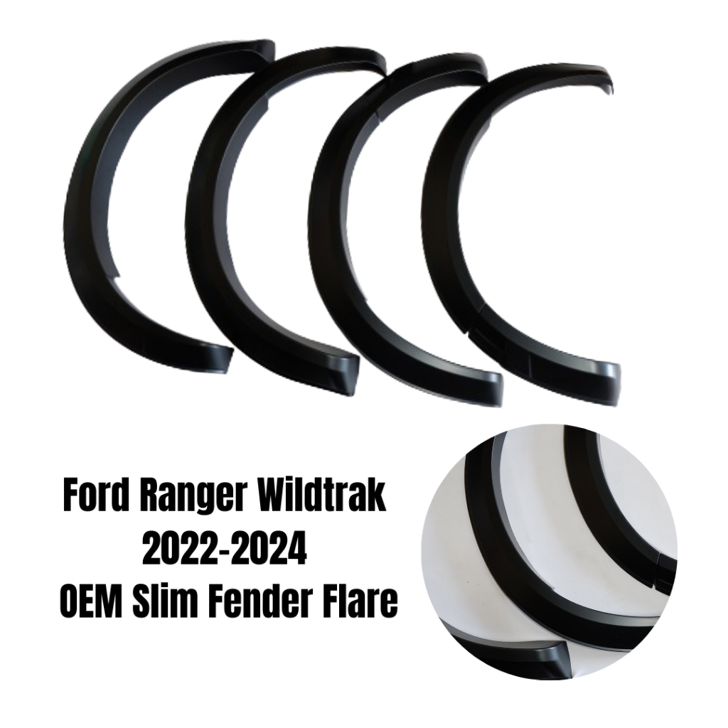 Black OEM Slim Fender Flare for Ford Ranger Wildtrak 2022 to 2024 ...