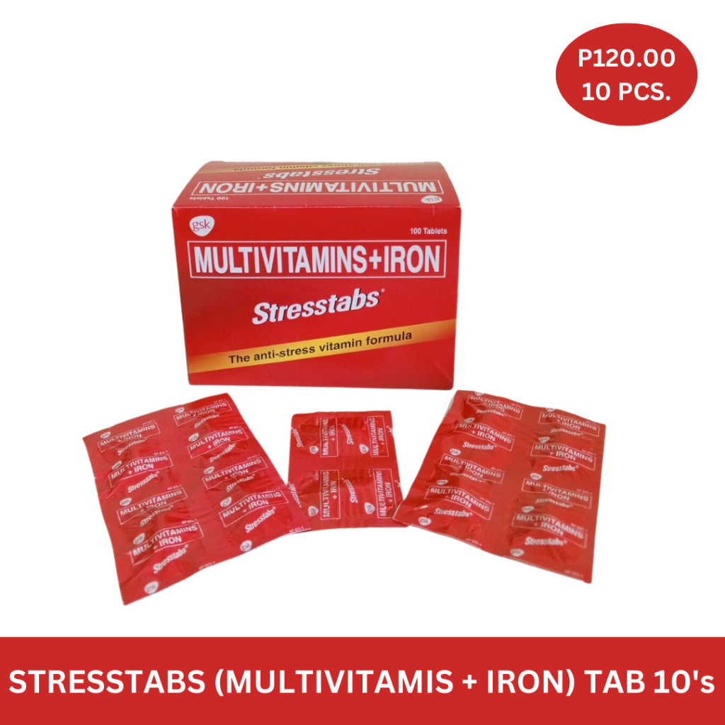 STRESSTABS (MULTIVITAMIS + IRON) TAB 10's | Shopee Philippines