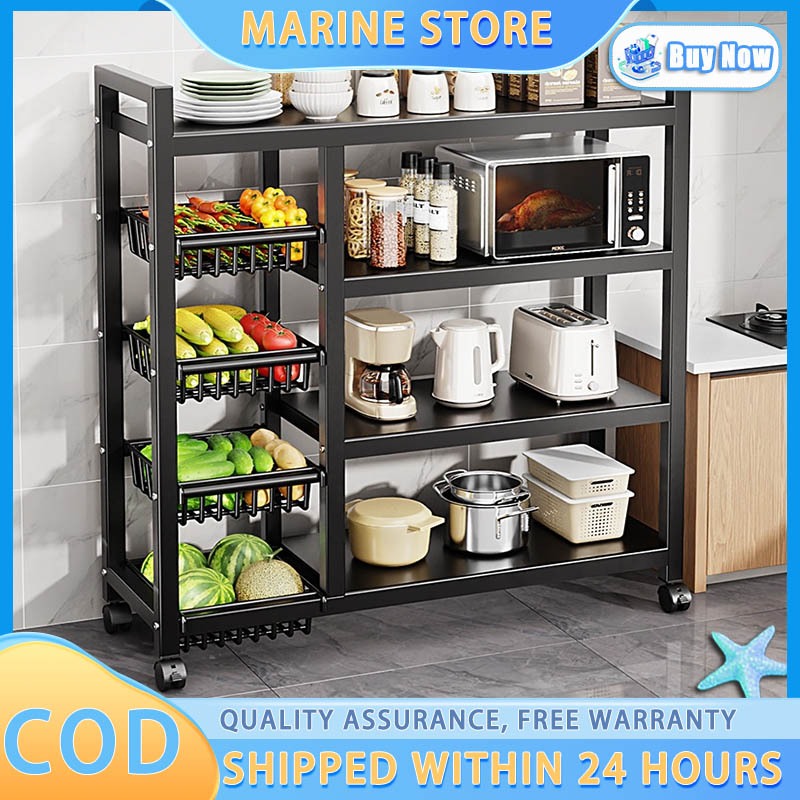 Kitchen Organizer With Wheels Kitchen Shelf Multi-Layer Kitchen Storage ...