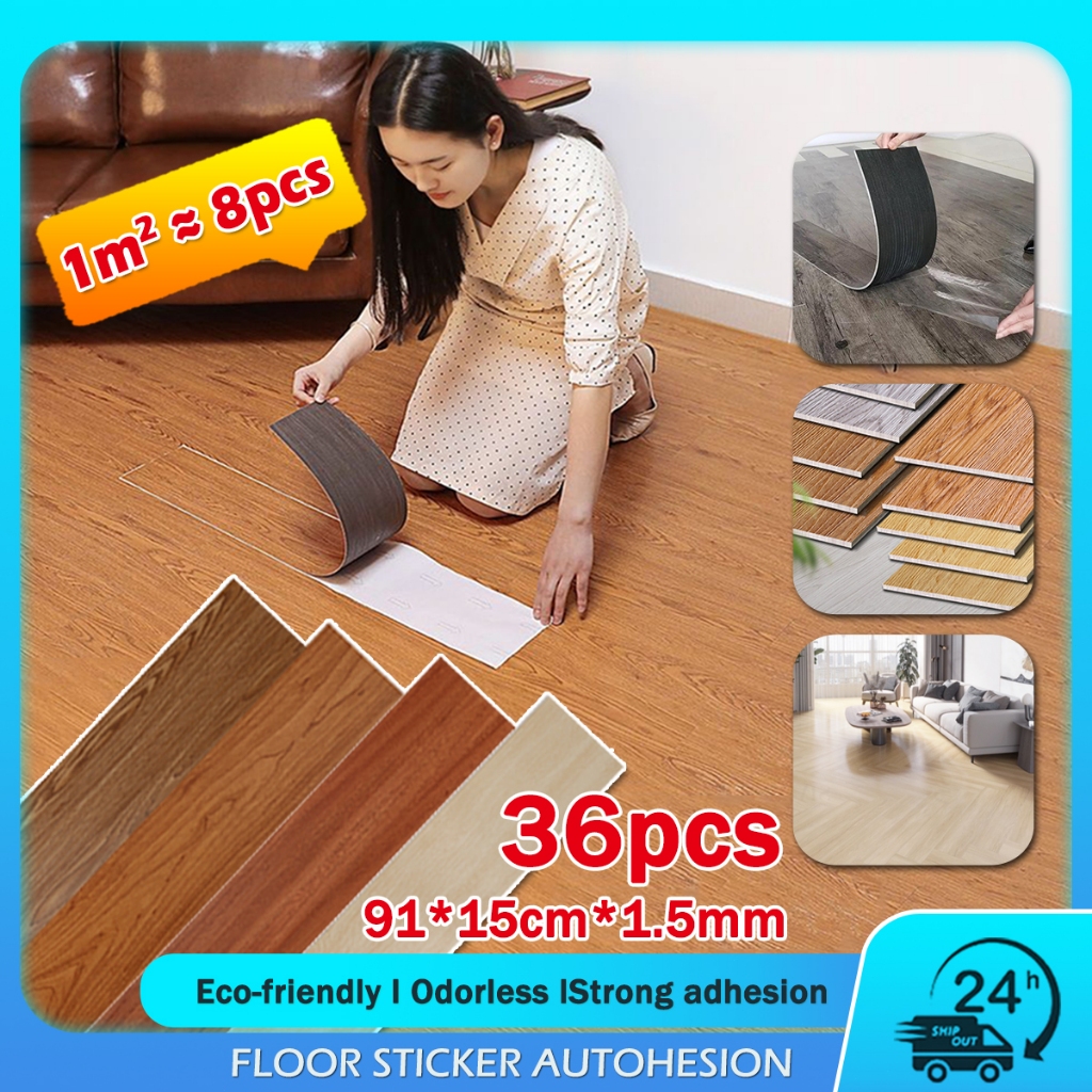 36pcs 91*15cm high quality vinyl tiles flooring self adhesive ...