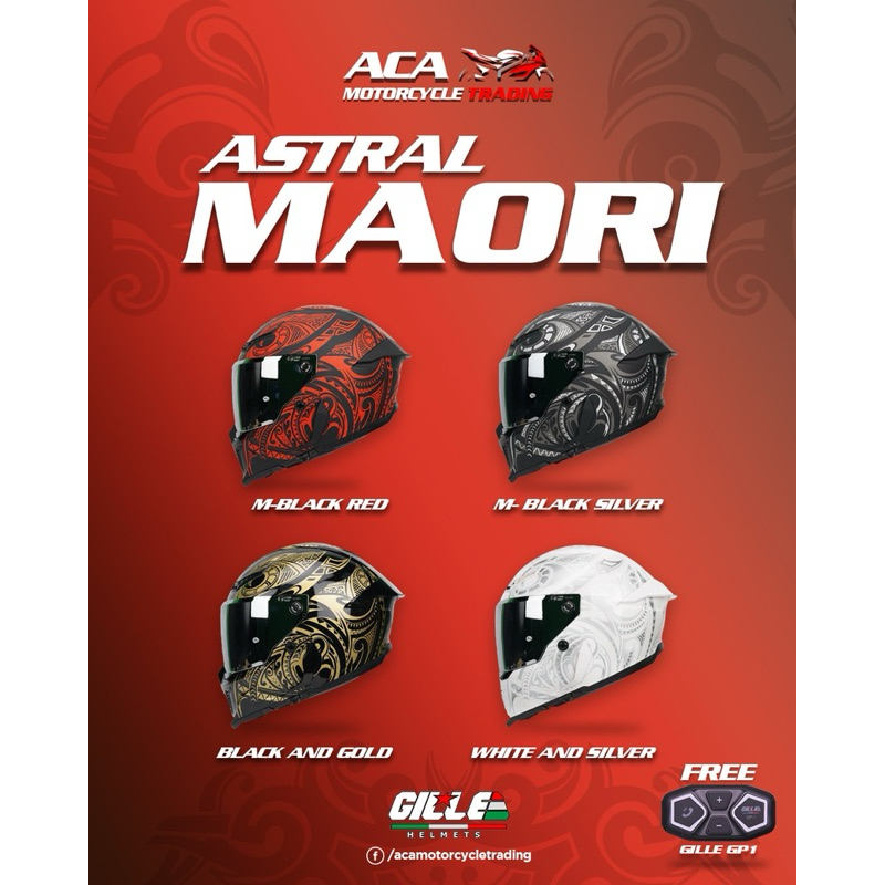 GILLE ASTRAL MAORI - Fullface Dual Visor Helmet with FREE GP-1 ...