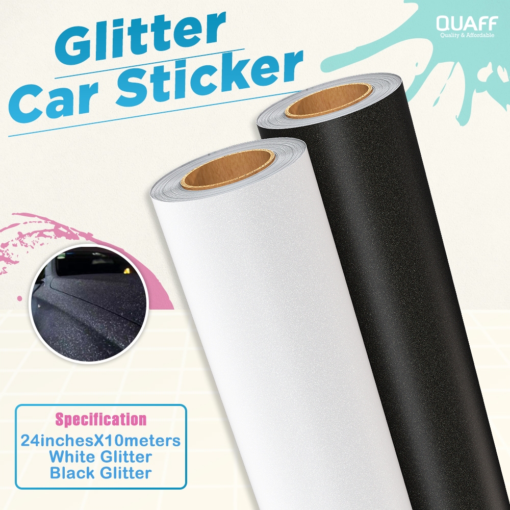 Quaff Glittered Car Sticker Black/White Indoor Outdoor Decal and ...