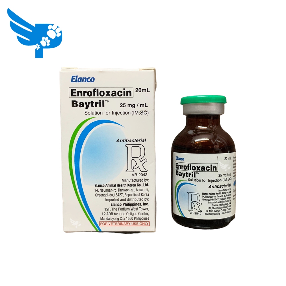 Baytril 20ml - Enrofloxacin - For Pigs / Birds / Dogs / Cats / Cattle ...