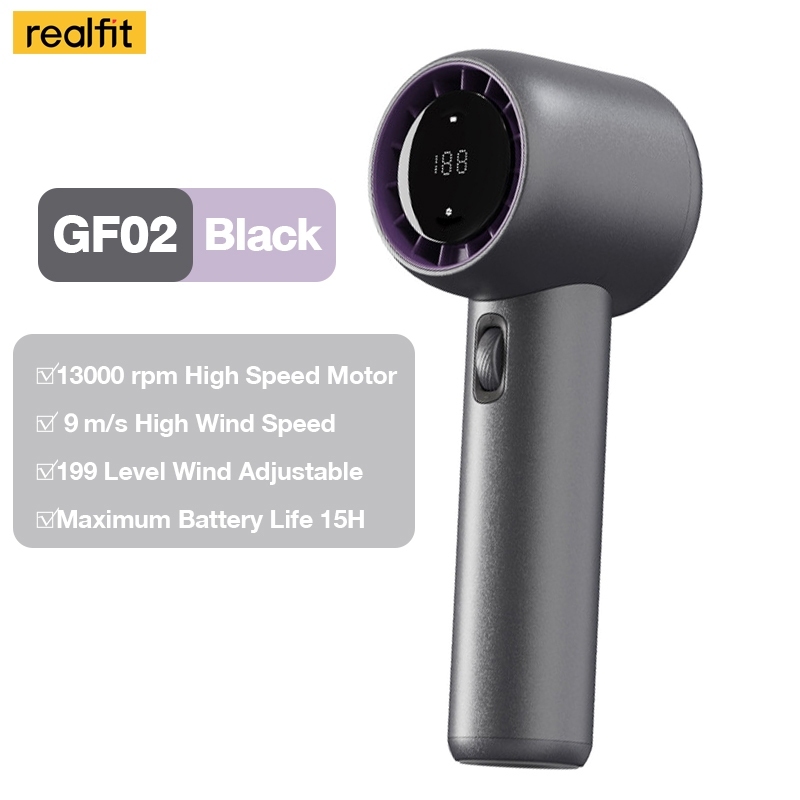 Realfit GF02 Handheld Fan 199 Level Strong Wind Portable Bladeless Fan ...