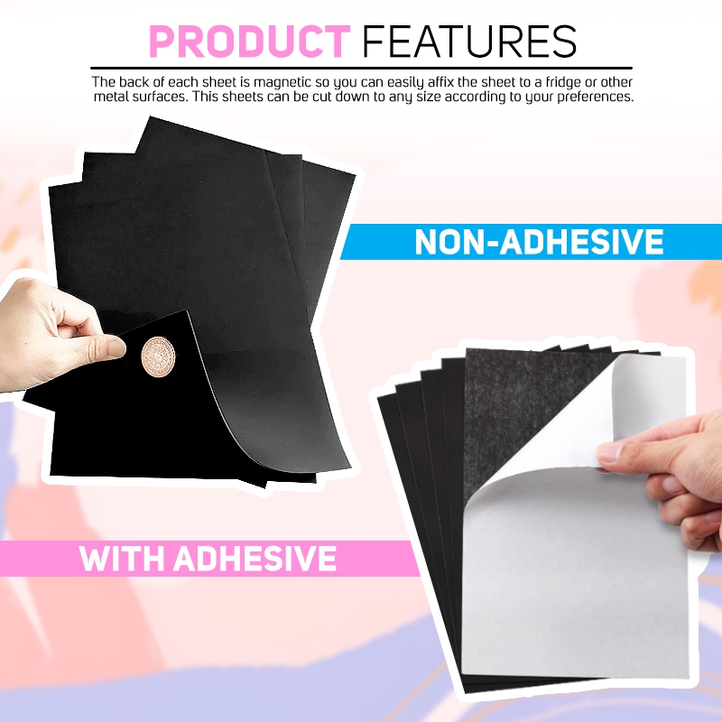(10 sheets) Magnetic Sheet Cuttable for DIY Ref Magnet With and Without Adhesive | Shopee ...