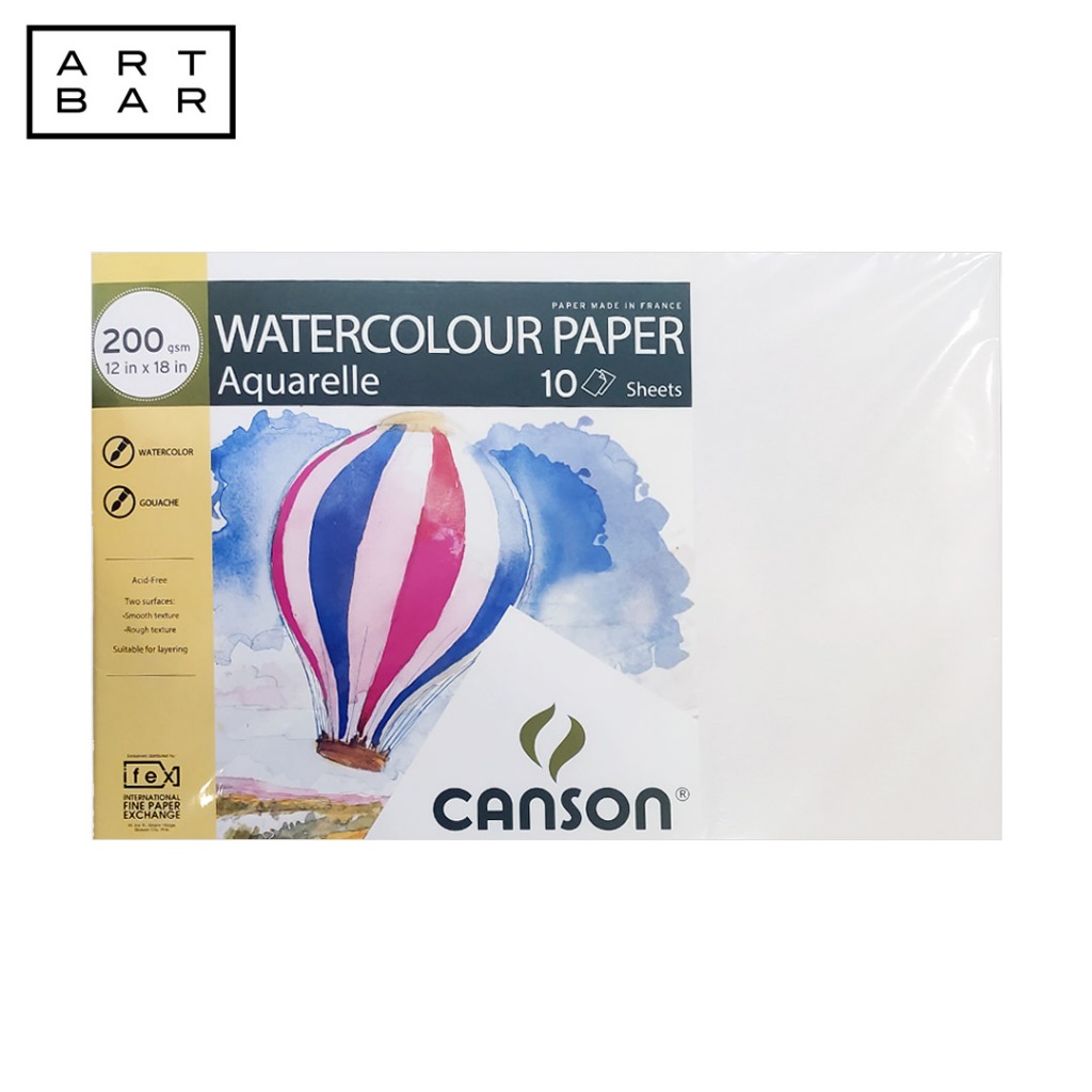 Canson Watercolor Paper 12x18 10 Sheets 200gsm - Art Bar | Shopee ...