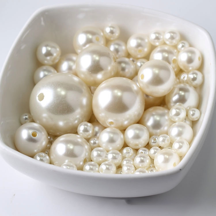 Gifter 400 Pcs 3-20mm Perforated White/Beige Imitation Pearls Abs Beads ...