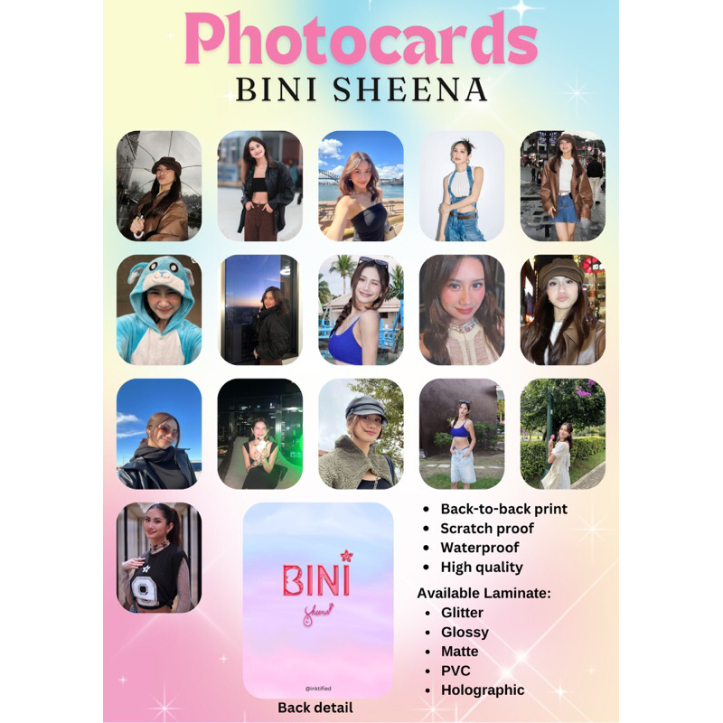 Bini Sheena | Fanmade Photocards (Unofficial) sold per piece buy 10 get ...