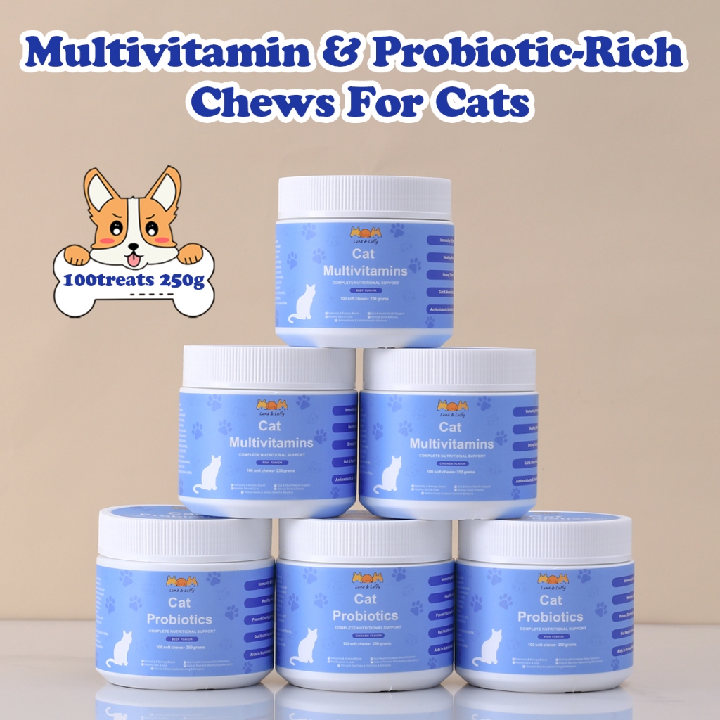 Luna & Luffy Cat Treats Rich in Multivitamins & Probiotics Immunity ...
