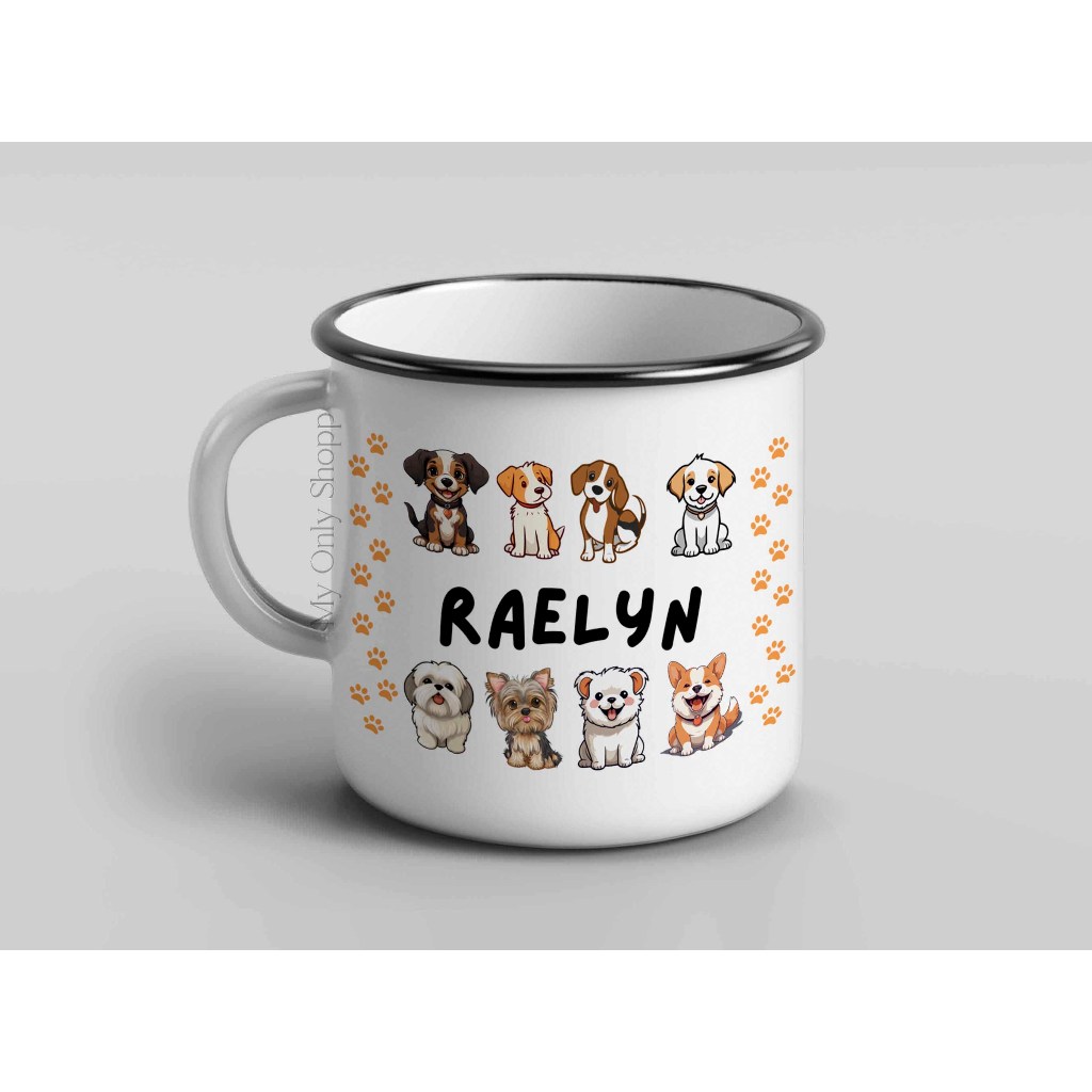 Dog Lover Enamel Mug Personalized Fur Parent Mug For Kids puppy Design ...