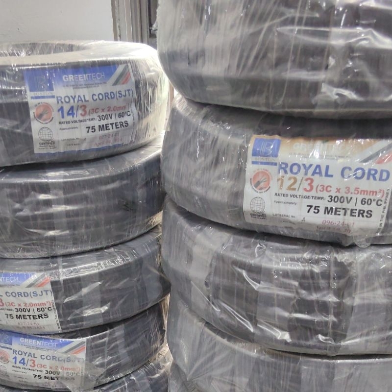 Boston Royal Cord 3 Cores Insulated Wire 18/3c 16/3c 14/3c 12//3c 10/3c 1 roll | Shopee Philippines