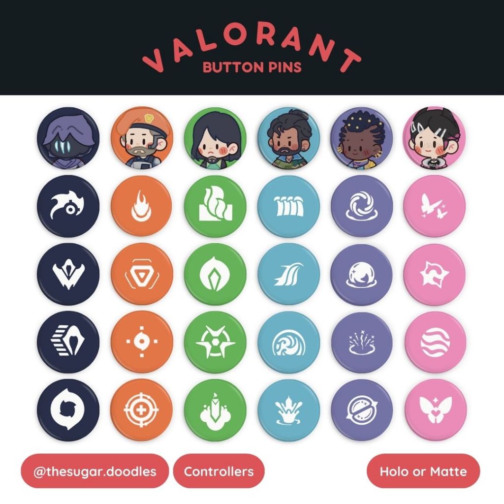 Valorant Controller Ability Button Pins Set | Shopee Philippines