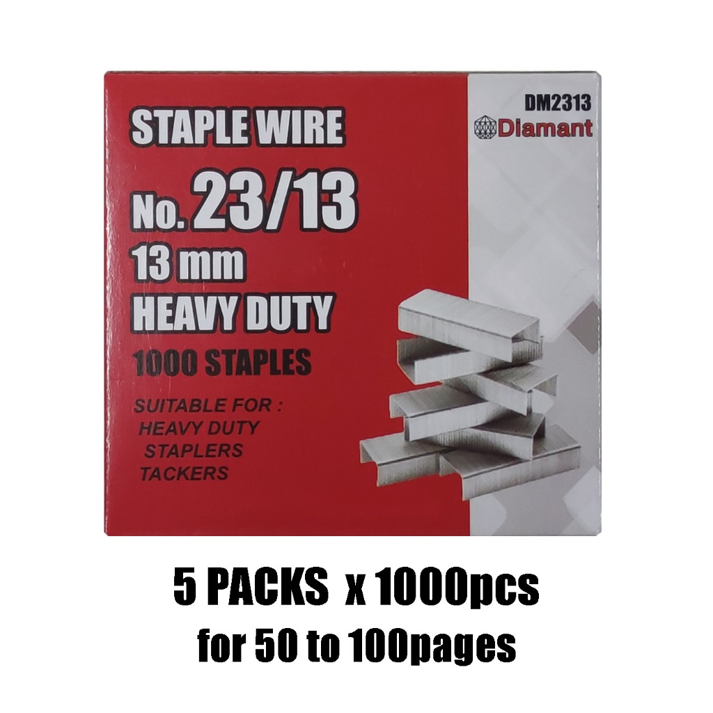 Diamant Heavy Duty Binding Staple Wire 23/13 (5 packs x 1000 pcs ...