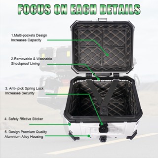 HNJ Alloy Top Box 45L For Motorcycle Motor Compartment Box With Dual ...