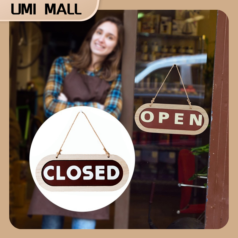 Open Closed Signage Wooden Business 2 Sided Open Closed Hanging Sign ...