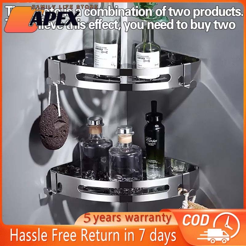 [Buy 1 get 1 free] Bathroom Corner Shelf Organizer Stainless Steel ...