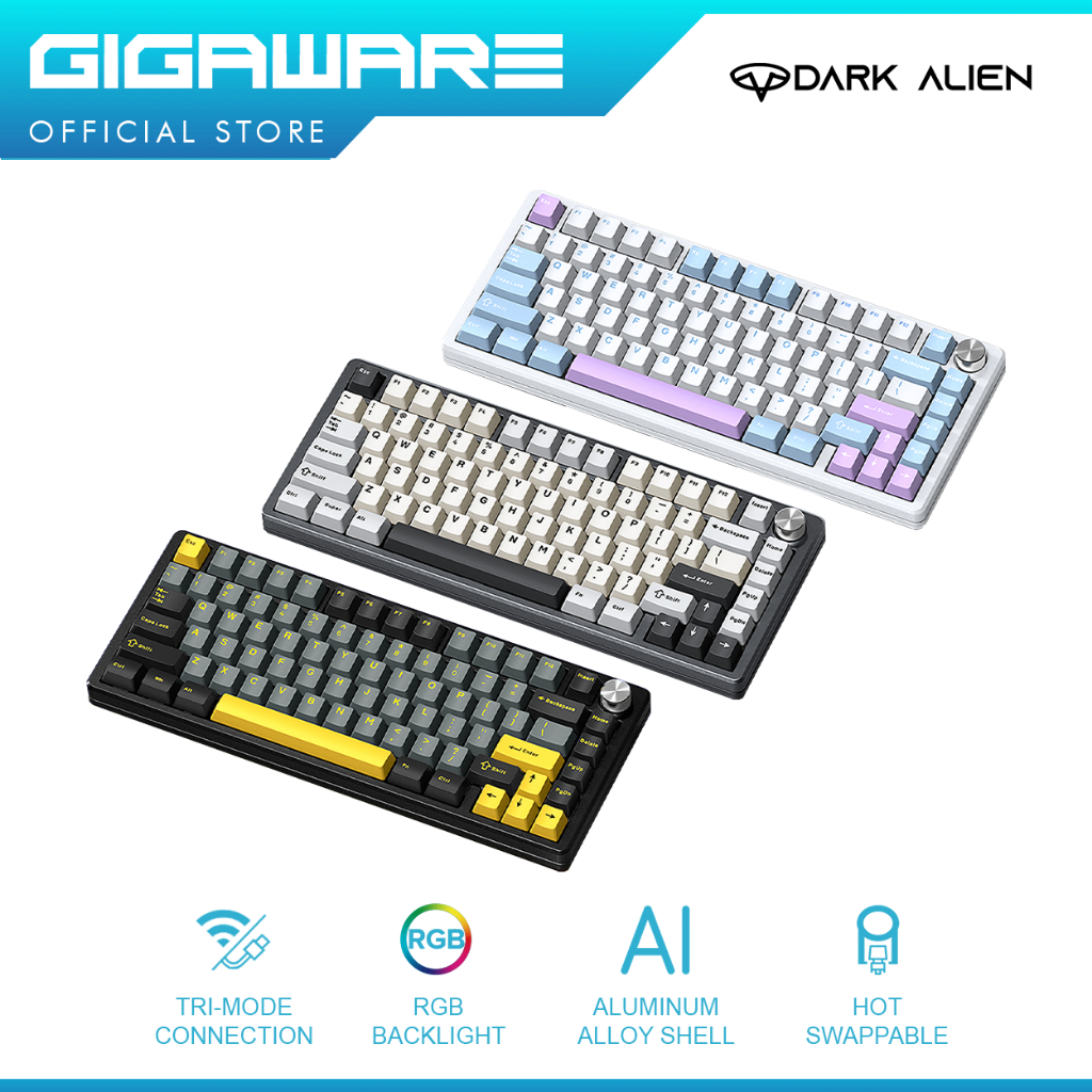 Dark Alien R83 Aluminum CNC Three Modes Mechanical Keyboard Bluetooth 2 ...