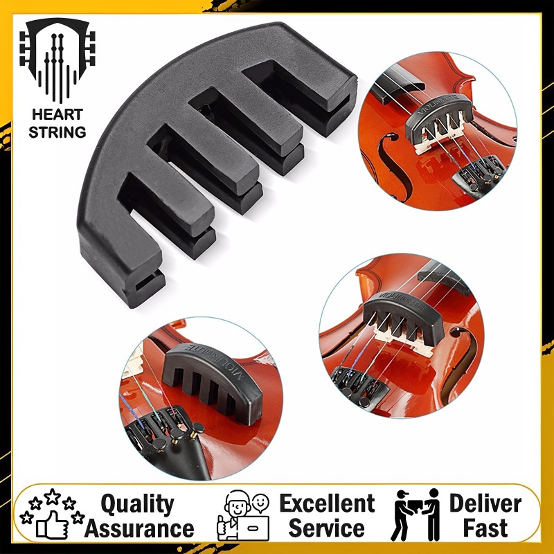 Heart String Violin Mute Silencer Rubber 1/4 1/8 1/2 3/4 4/4 Mute ...
