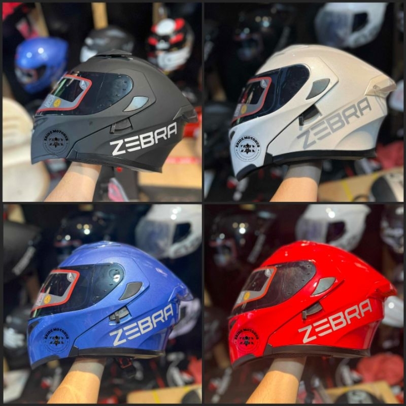 ZEBRA FULLFACE MODULAR HELMET (DUAL VISOR WITH FREE LENS) | Shopee ...