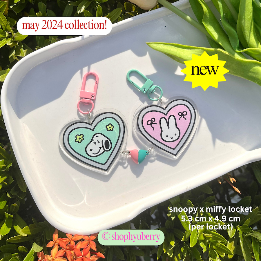 Miffy x Snoopy Couple Friendship Magnetic Acrylic Keychain Locket by ...
