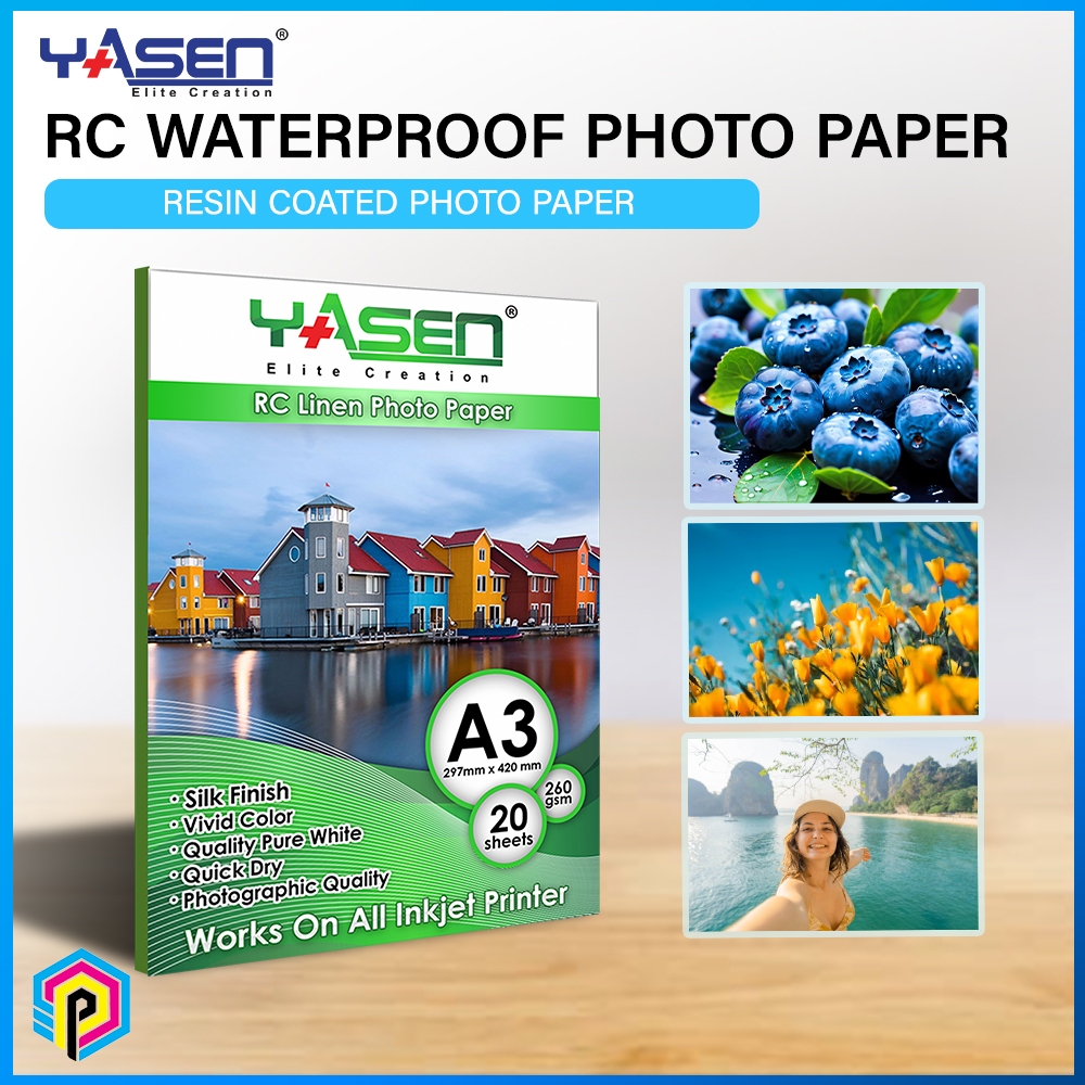 YASEN RC Waterproof Photopaper (260 GSM) A3 Size | Waterproof Resin ...