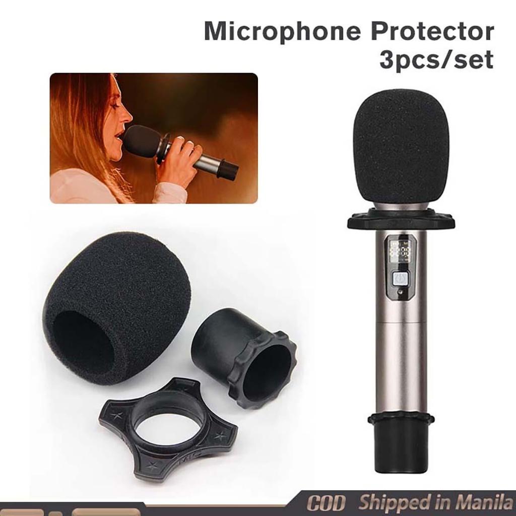 3Pcs/Set Black Microphone Protector Handheld Mic Protector Mic Foam ...