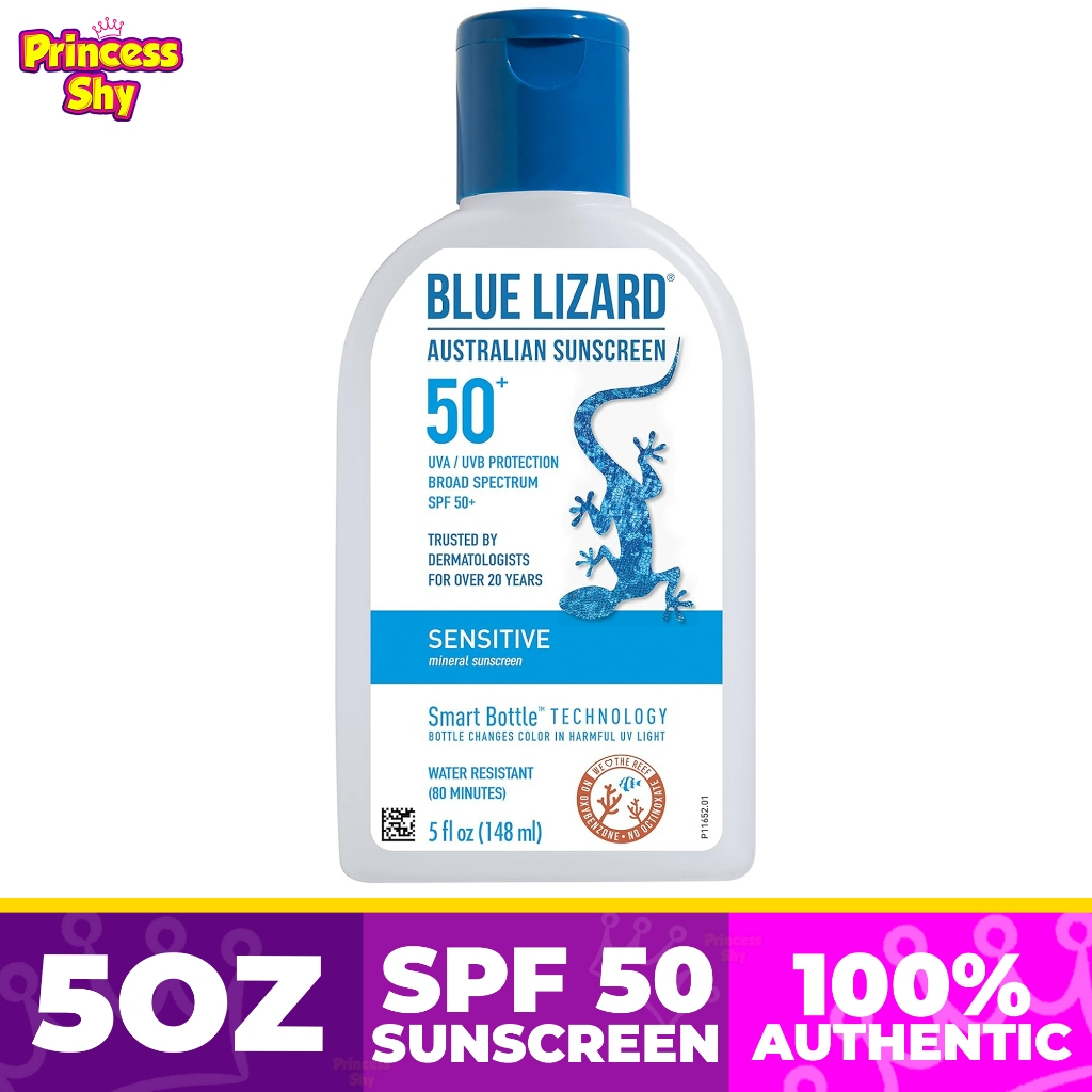BLUE LIZARD Sensitive Mineral Sunscreen SPF 50+ Water Resistant Broad ...