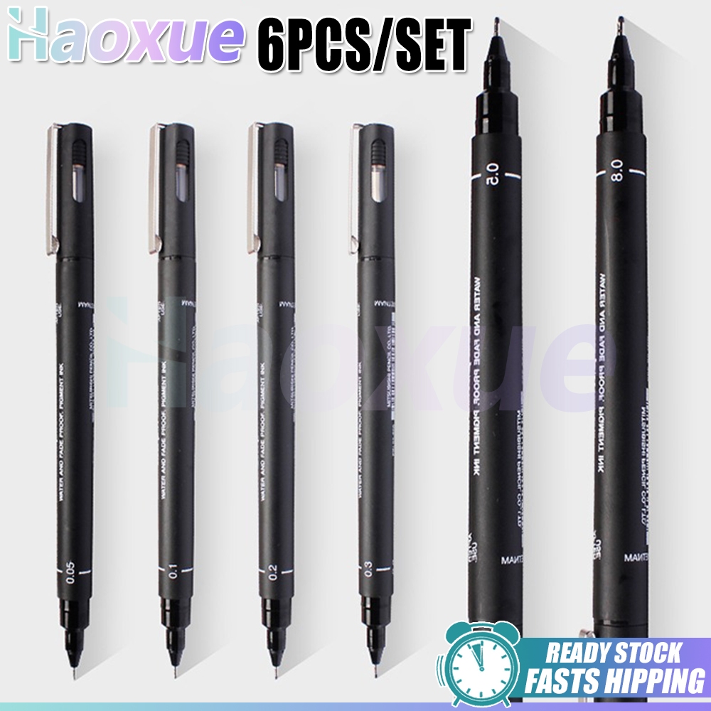 6Pcs/Set UNIPIN Pen 0.05-0.8mm Technical Drawing Pen, Designers ...