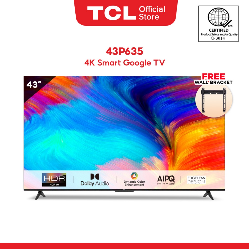 TCL 43 Inch 4k Smart Google TV - 43p635 (HDr, Voice control, Netflix ...