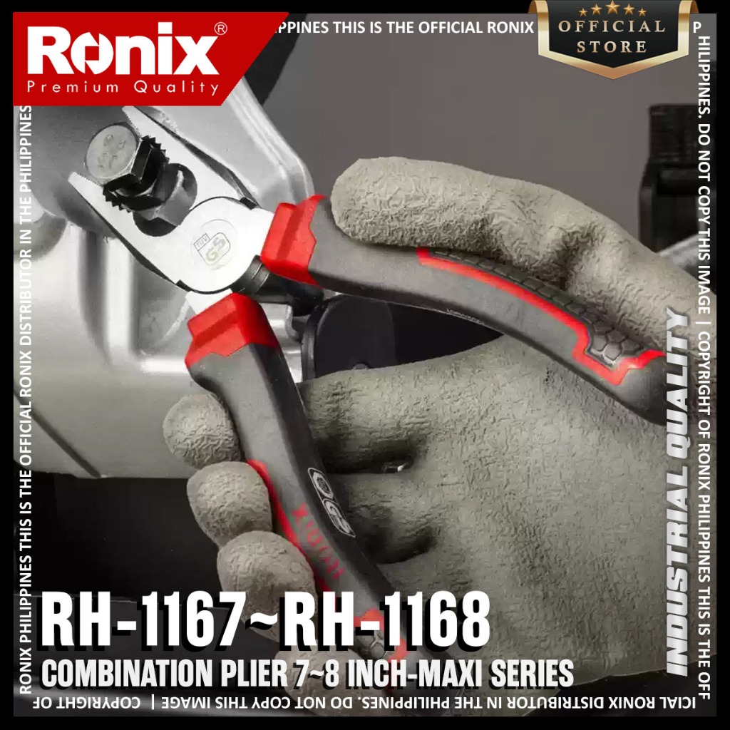 Ronix Combination Pliers RH-1168 (8 Inch) & RH-1167 (7 Inch) Maxi Series | High-Resistance ...