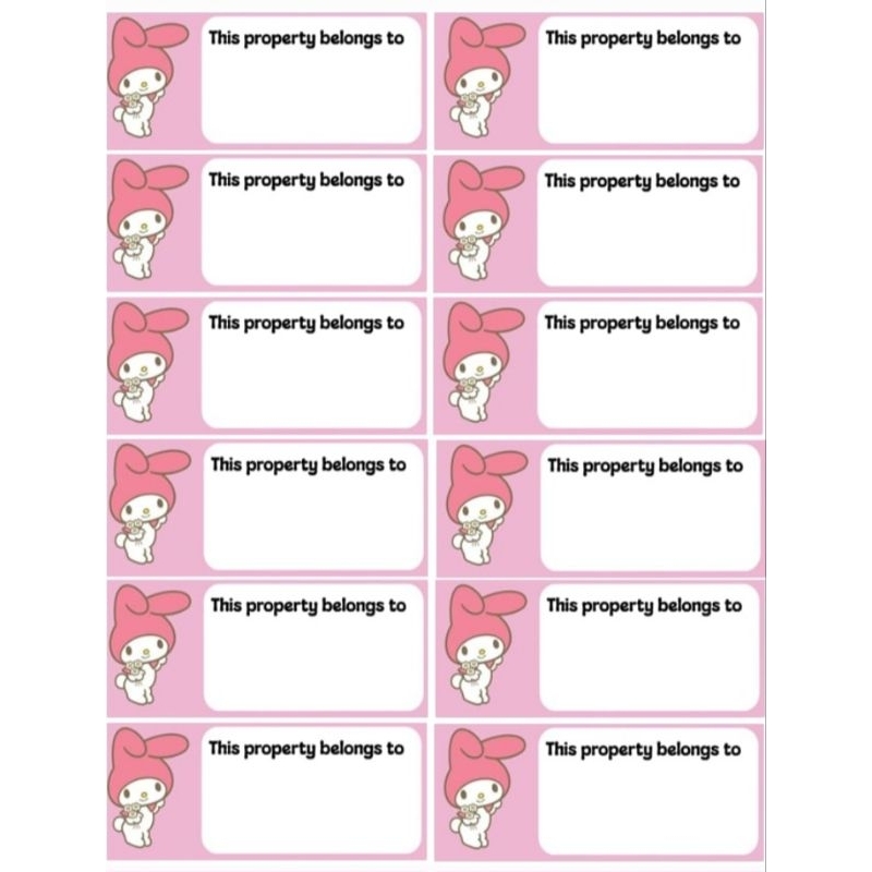 Property | Belongs to label name sticker 10 to 12 pcs Waterproof ...