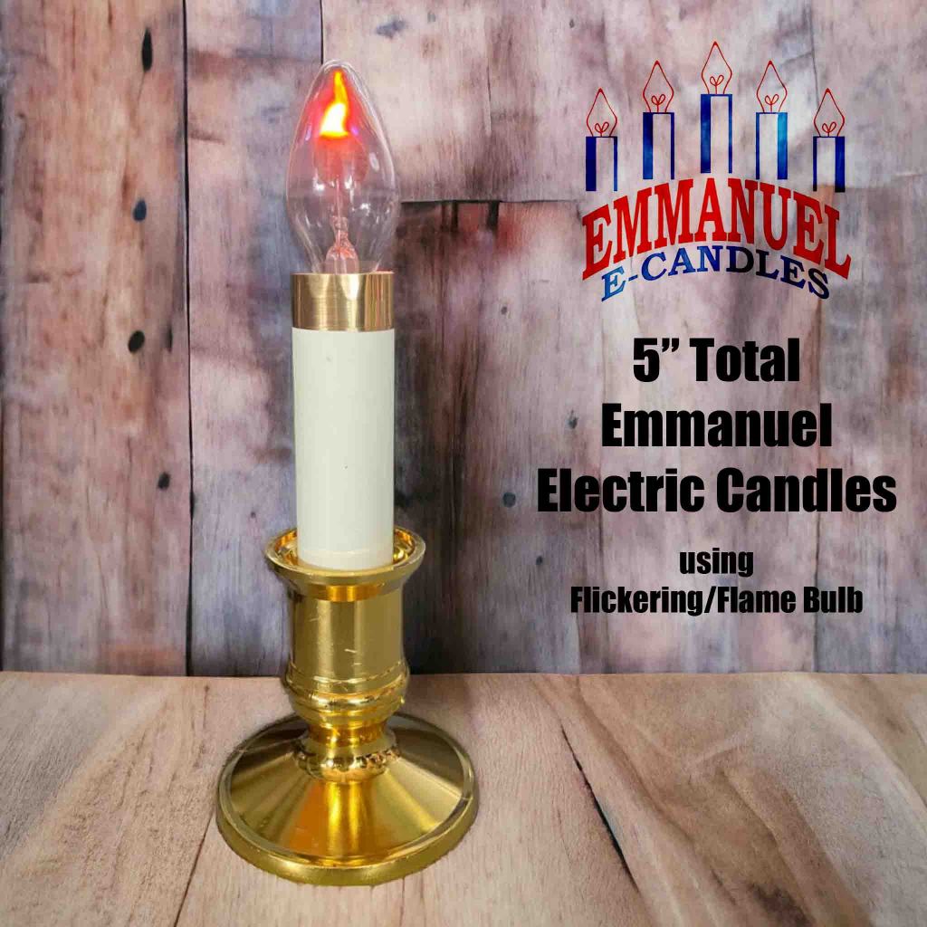 Emmanuel E-Candle Solo Flameless Taper Candle - 5" Height 1/2" diameter ...