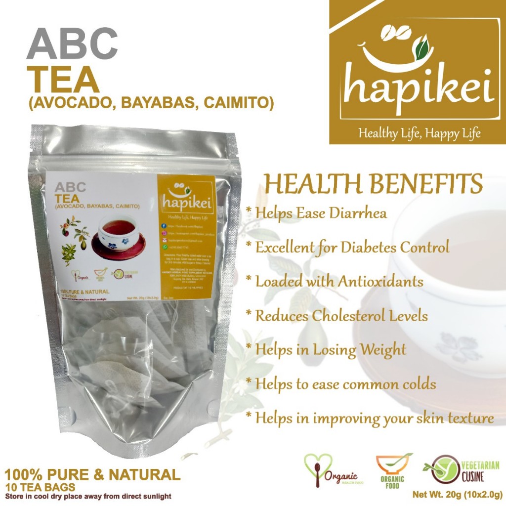 HAPIKEI ABC (Avocado, Bayabas, Caimito) LEAVES TEA 10 teabags | Shopee ...