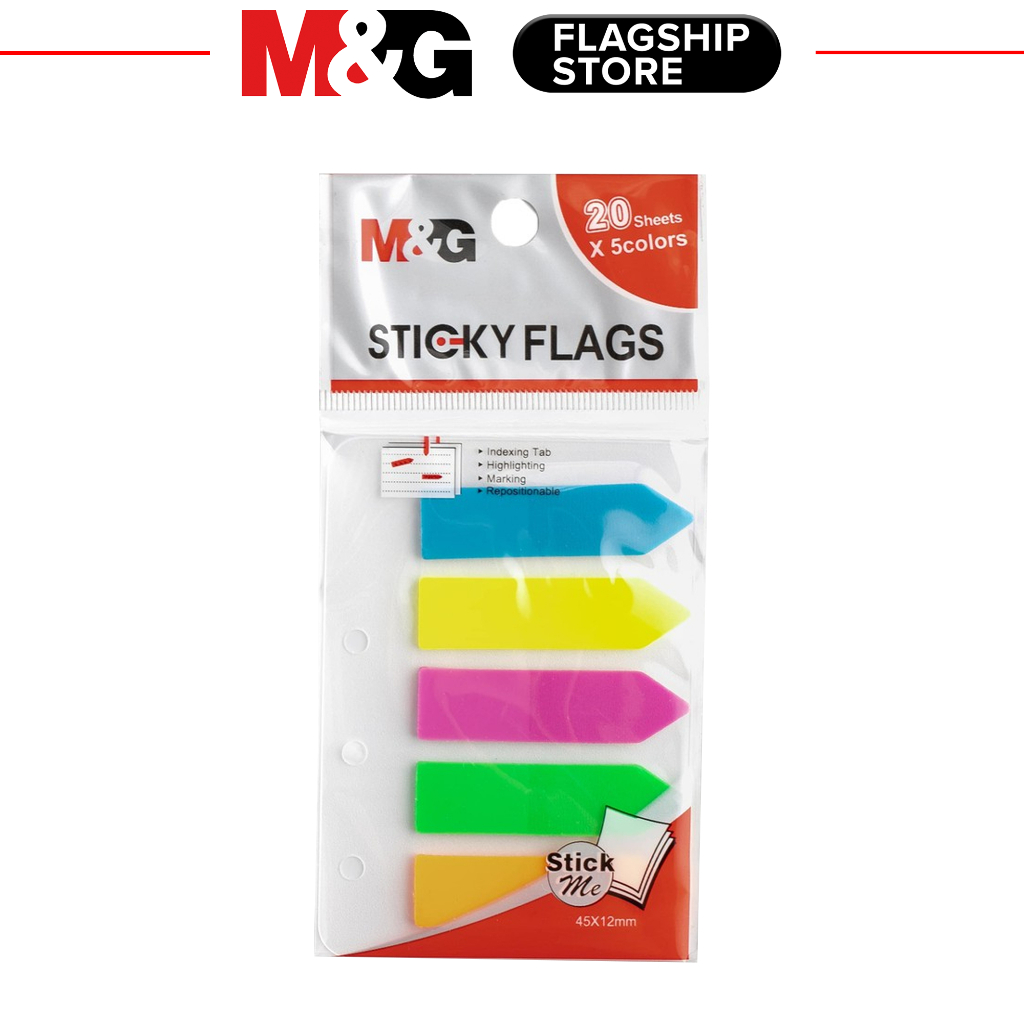 M&G Sticky Notes Flags Pointed 5-Colors - 12pcs Set | Shopee Philippines