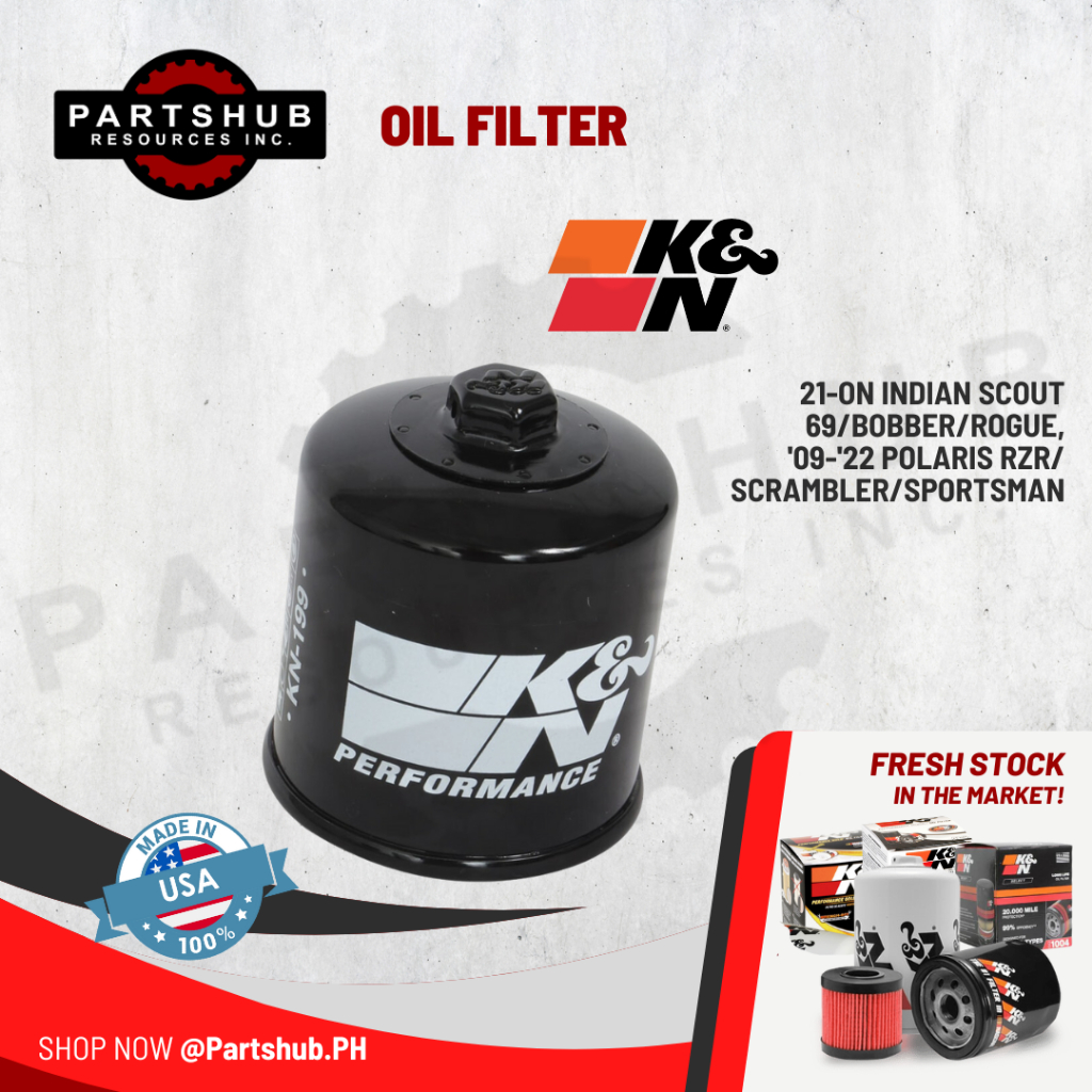 K&N OIL FILTER KN-199 (21-ON Indian Scout 69/Bobber/Rogue, '09-'22 ...