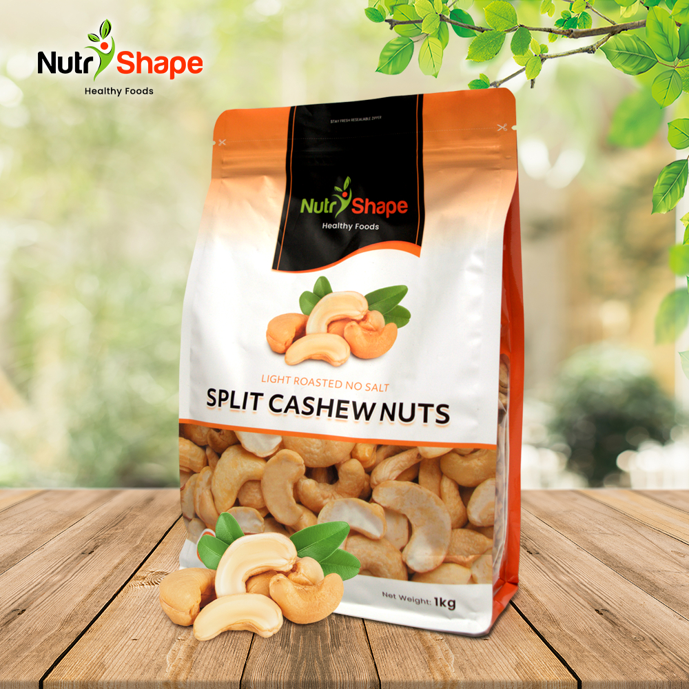 Nutrishape Roasted Split Cashews – Crunchy, Premium-Grade Snack for ...