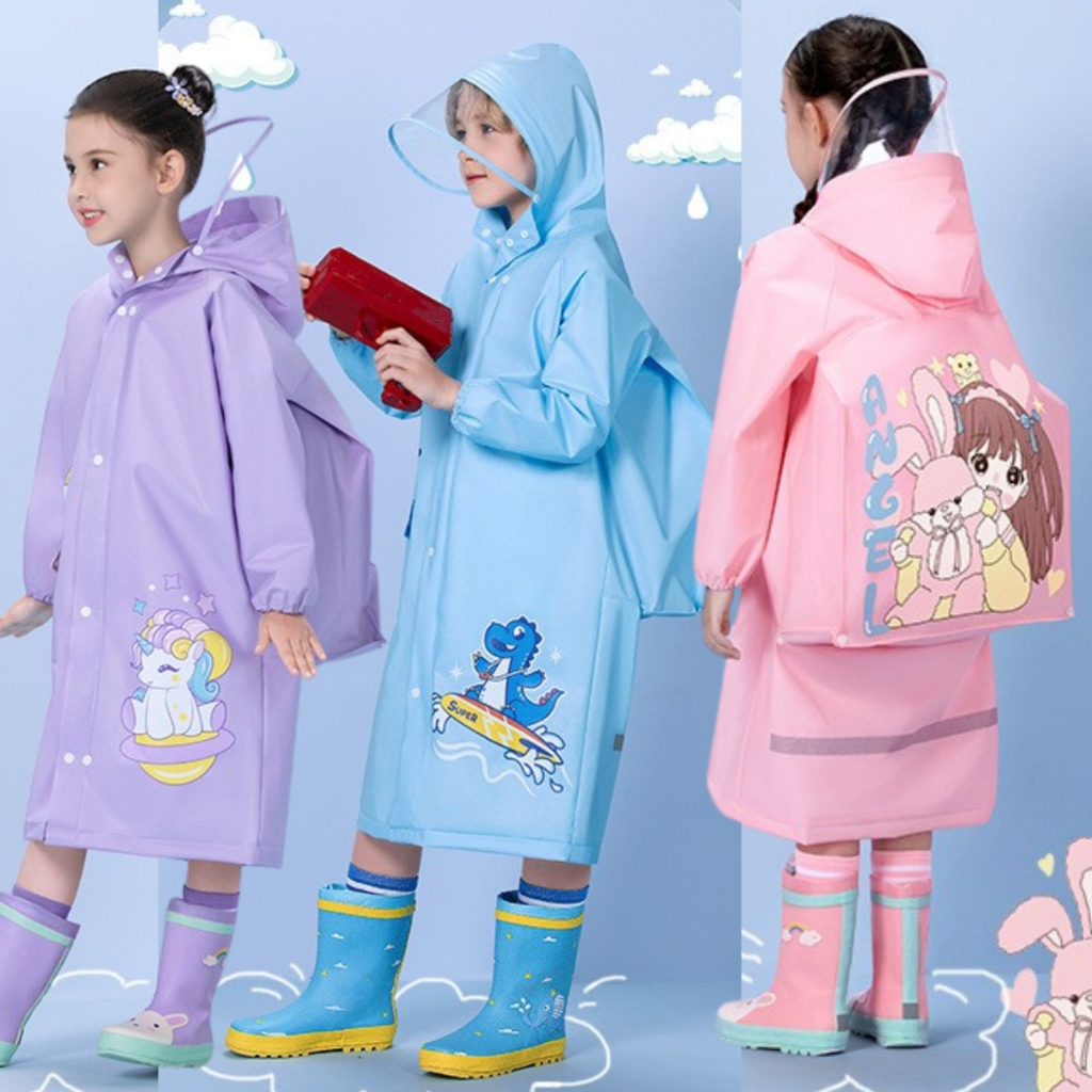 Children's High Quality Raincoat Cute Cartoon Design with Expandable ...