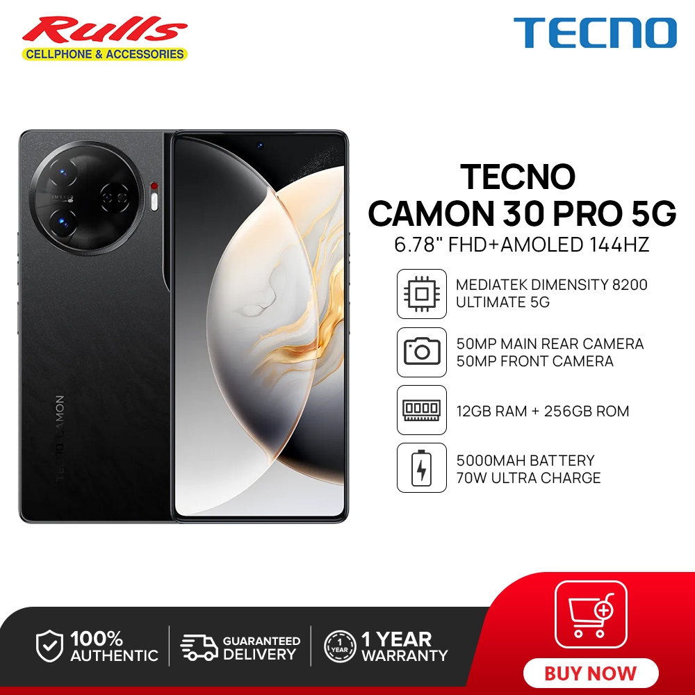 TECNO CAMON 30 Pro 5G Smartphone | 12GB+256GB | MediaTek Dimensity 8200 Ultimate 5G | 5000mAh ...