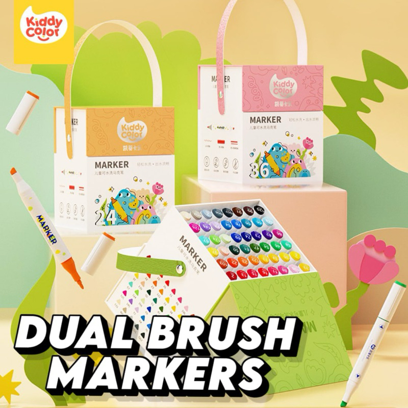 Kiddy Color Dual Brush Maker School Supplies Coloring Materials With ...