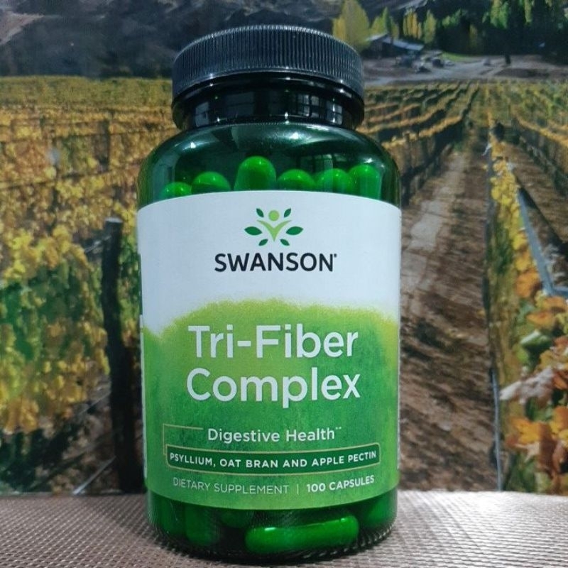 Tri-Fiber Complex 100 Capsules: Psyllium Husk, Oat Bran, Apple Pectin 1 ...