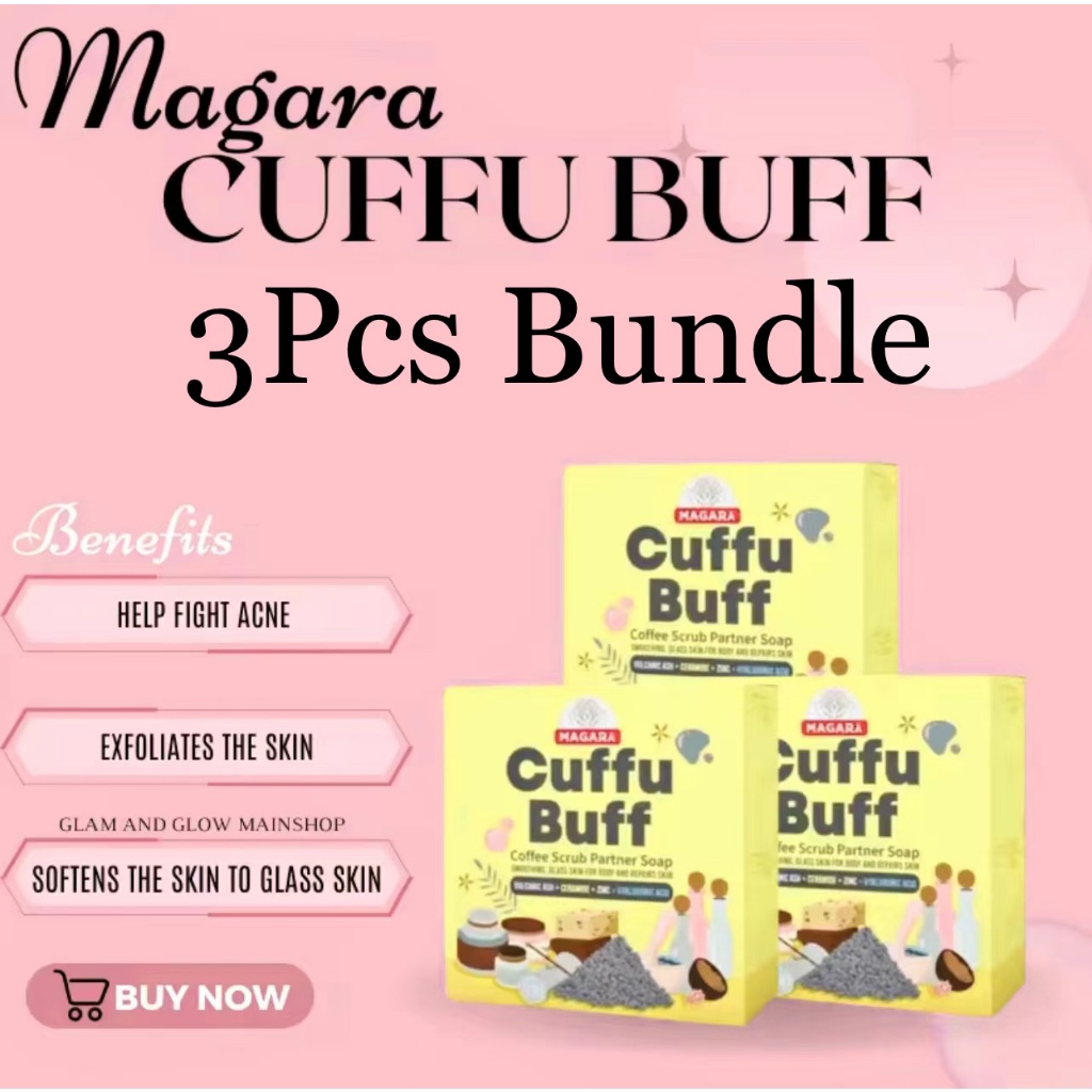 Magara Skin 3Pcs Cuffu Bar Coffee Scrub Soap 60g | Cuffu Buff Volcanic ...