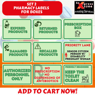 DRUGSTORE PHARMACY FDA REQUIREMENT LABELING FOR BOXES | Shopee Philippines