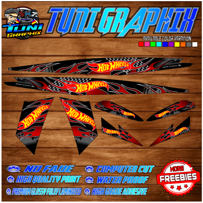 SYM BONUS Motorcycle 100/110 Hotwheels Stock Decals with Freebies ...