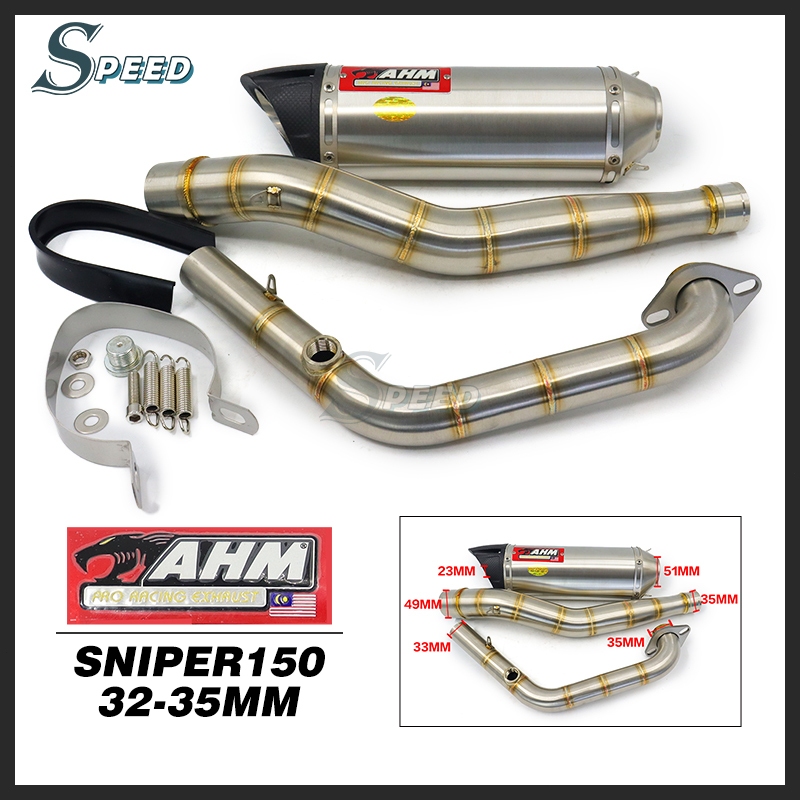 AHM Motorcycle Muffler Pipe suitable exhaust pipe full set For Sniper ...
