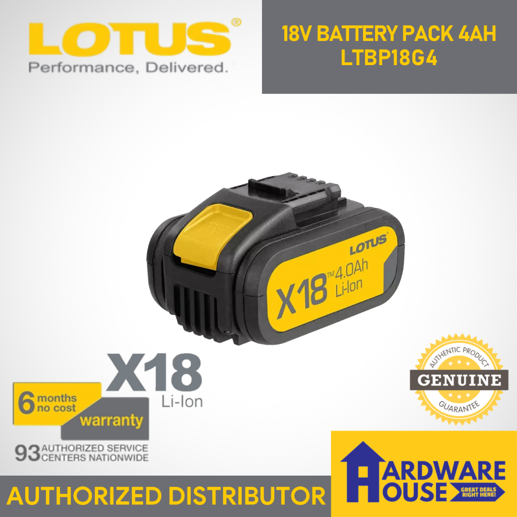 ORIGINAL LOTUS 18V Battery 4Ah Cordless Accessories X18 Power Tools 4 ...