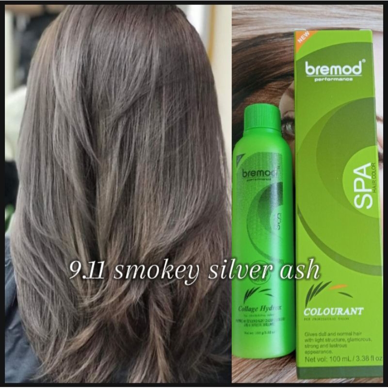 9.11smokey silver ash bremod performance hair colour set100ml with ...