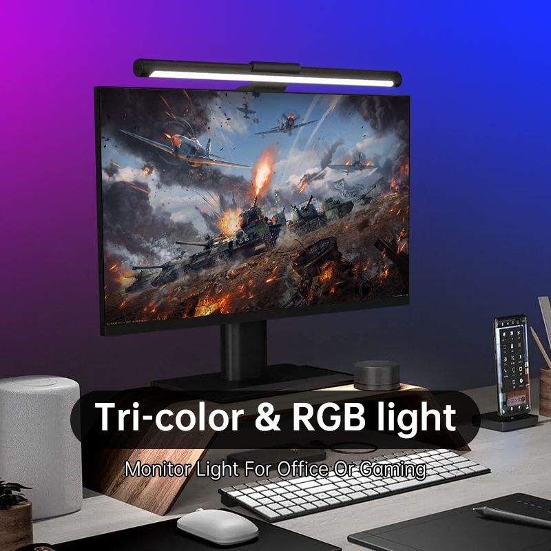 Led Monitor Light Bar With Remote Led RGB Screen Hanging Light Curved ...